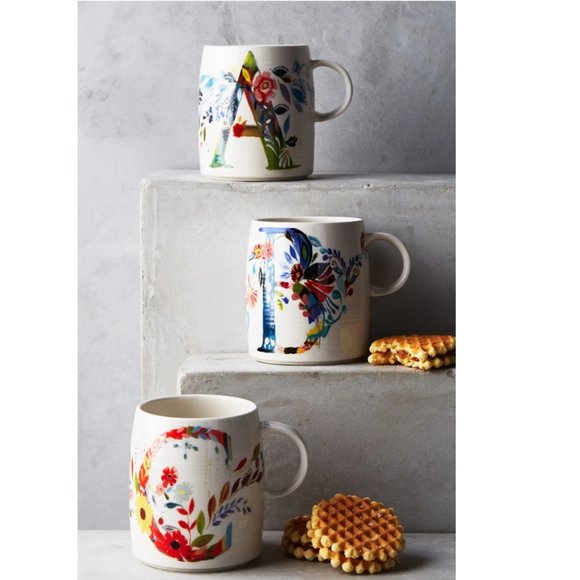 Anthropologie | Dining | Anthropologie Petal Palette N Monogram Mug ...